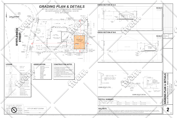Design a grading and drainage plan no seal and sign by Subhankarsaha1 | Fiverr